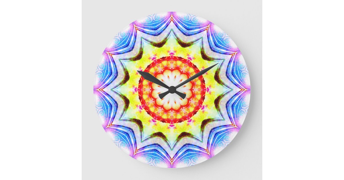 Fantasy Priest Mage Magical Vibrant Mandela Large Clock | Zazzle