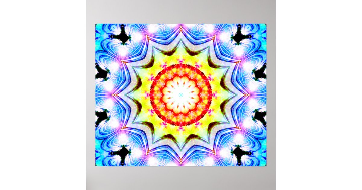 Fantasy Priest Mage Magical Vibrant Mandela Poster | Zazzle