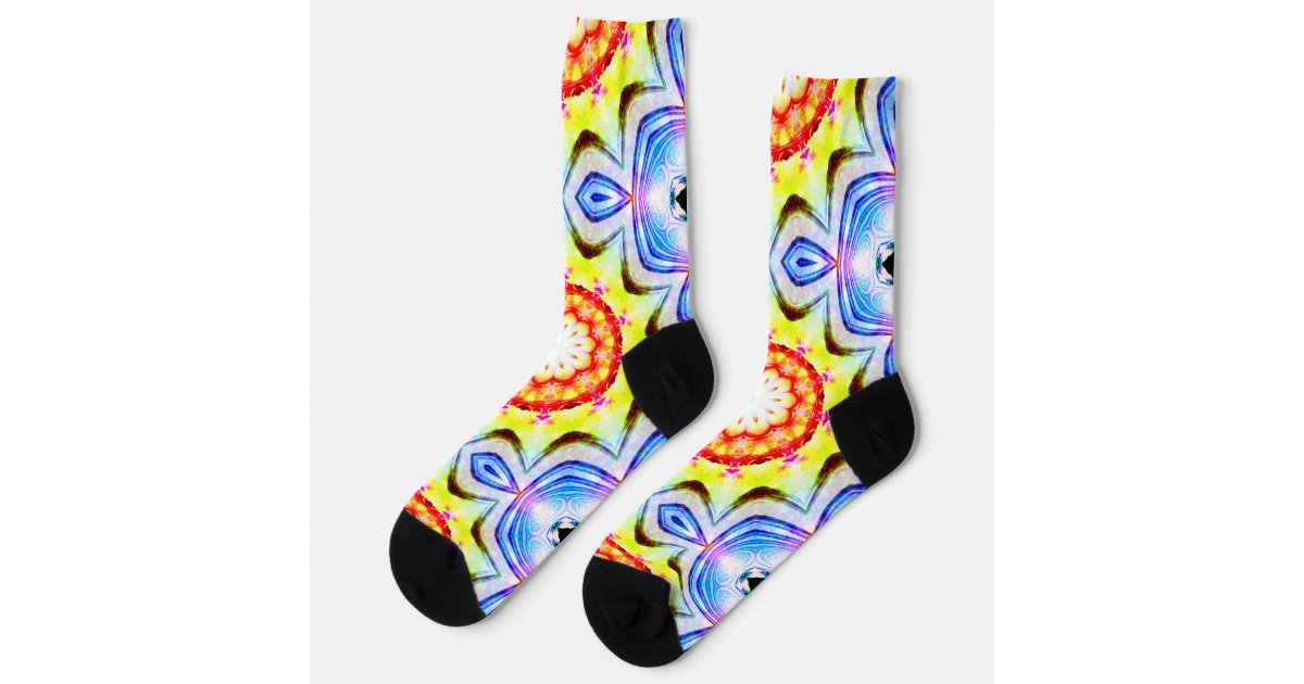 Fantasy Priest Mage Magical Vibrant Mandela Socks | Zazzle