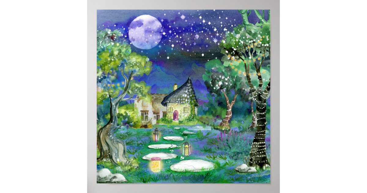 Fantasy Storybook Fairyland Landscape Image Poster | Zazzle