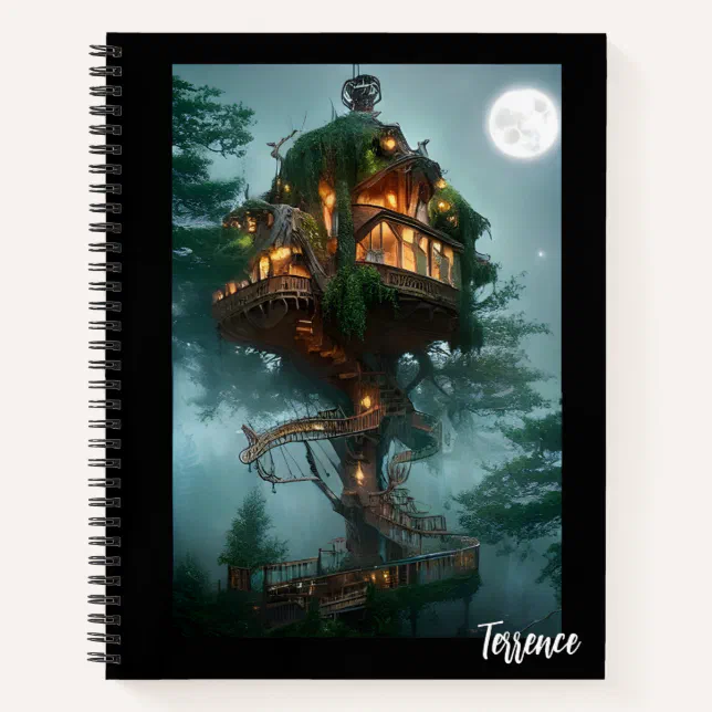 Fantasy Tree House Digital Artwork Bullet Journal | Zazzle