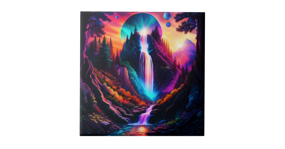 Fantasy Waterfall Ceramic Tile | Zazzle