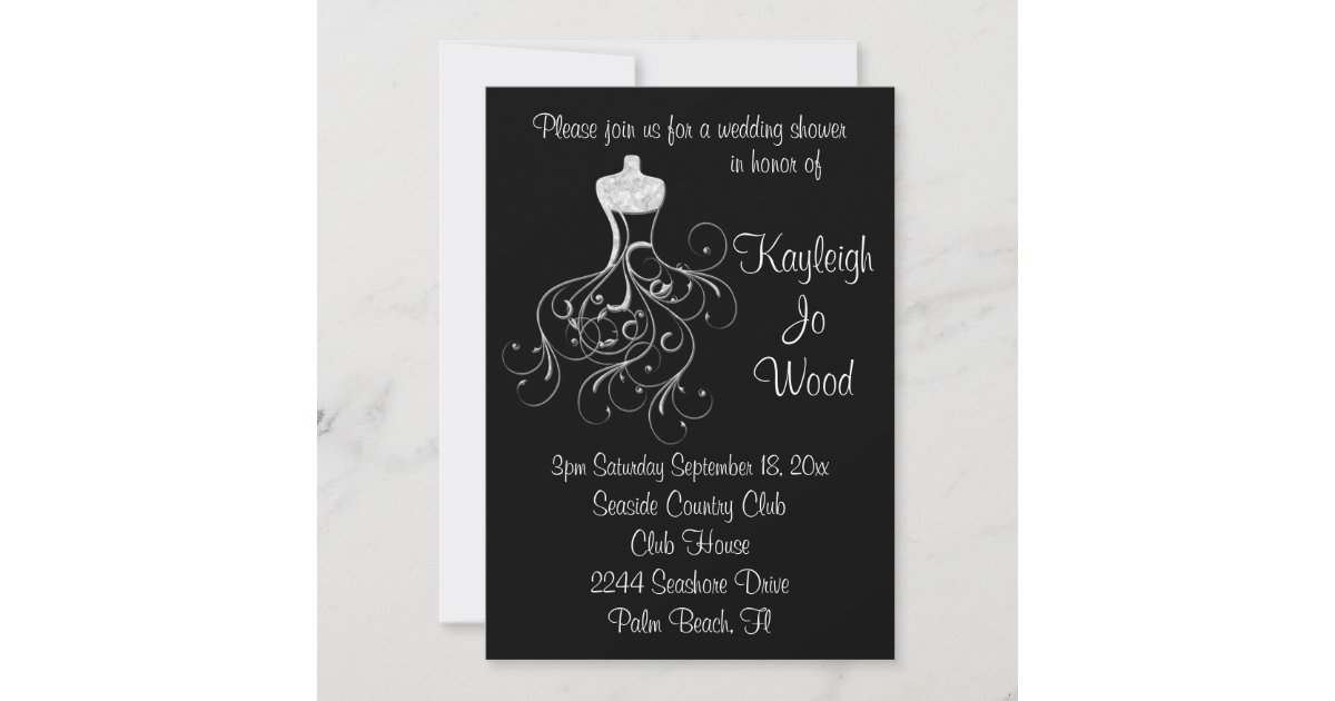 Fantasy Wedding Gown Shower Invitation | Zazzle