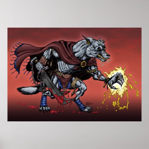 Fantasy Werewolf Fighter Poster | Zazzle