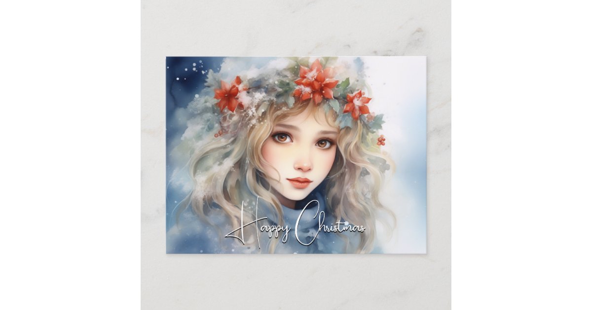Fantasy Winter Fairy Christmas Holiday Postcard | Zazzle