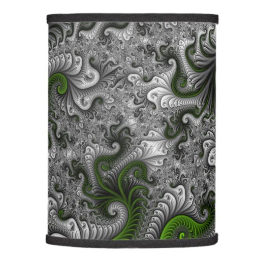 Fantasy World Green And Gray Abstract Fractal Art Lamp Shade | Zazzle