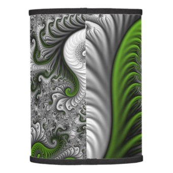 Fantasy World Green And Gray Abstract Fractal Art Lamp Shade | Zazzle