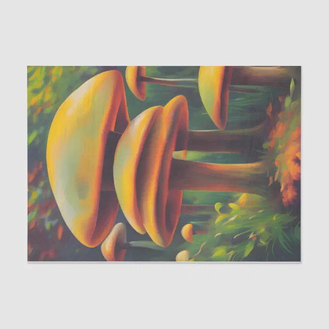 Fantasy Yellow Mushrooms decoupage Tissue Paper | Zazzle