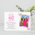 Far Out 40th Groovy Tie Dye Birthday Party Photo Invitation | Zazzle