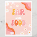 Far Out Food Sign | Groovy Party Sign | Zazzle