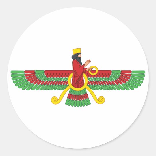 Faravahar Symbol Classic Round Sticker | Zazzle.com