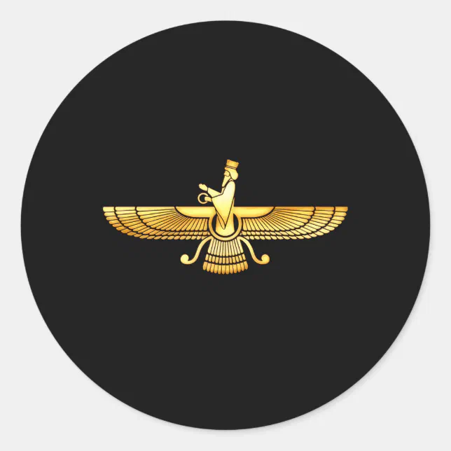 Faravahar Zarathustra Zoroastrian Farohar Farvahar Classic Round ...