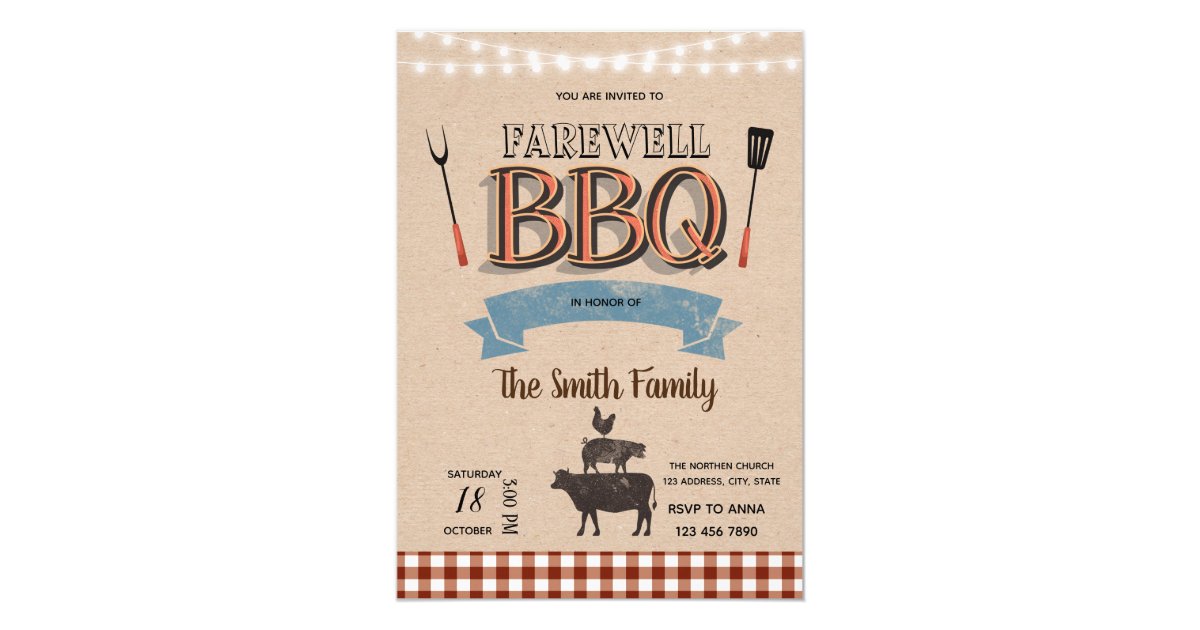 Farewell bbq party invitation | Zazzle.com