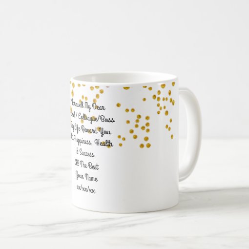 Farewell Gift Colleague Friend Boss Personalized Coffee Mug | Zazzle