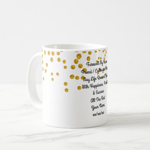 Farewell Gift Colleague Friend Boss Personalized Coffee Mug | Zazzle