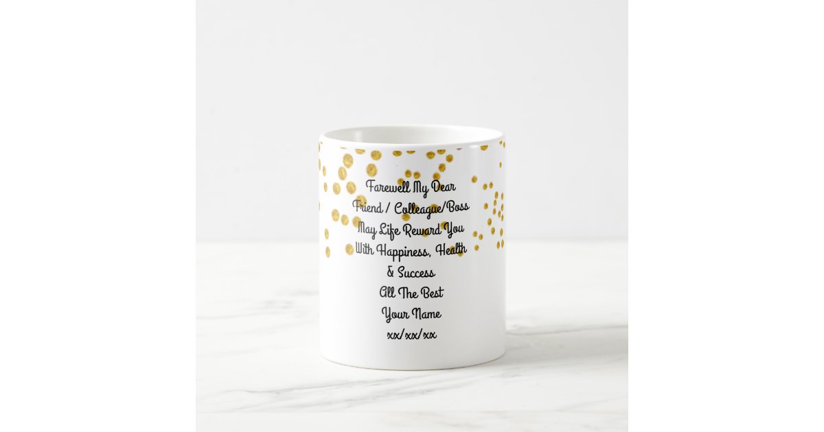 Farewell Gift Colleague Friend Boss Personalized Coffee Mug | Zazzle