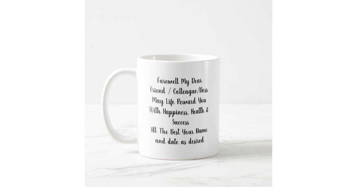 Farewell Gift Colleague Friend Boss Personalized Coffee Mug | Zazzle
