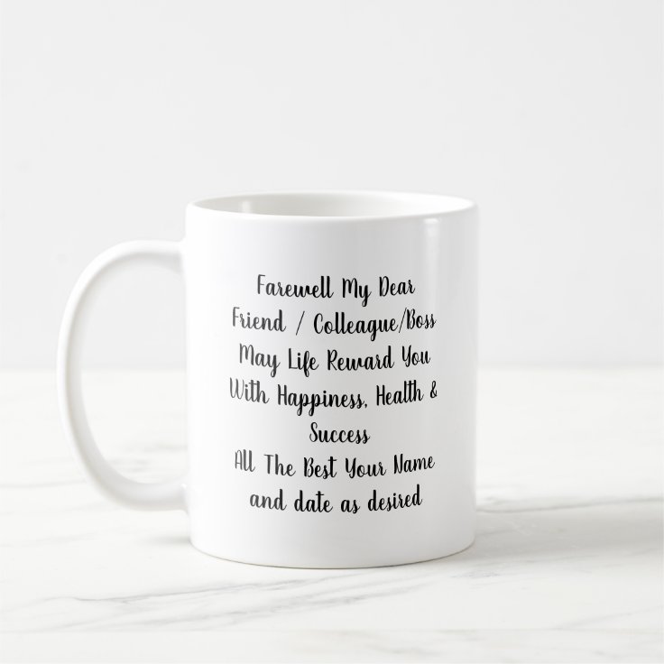 Farewell Gift Colleague Friend Boss Personalized Coffee Mug | Zazzle
