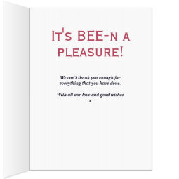 Farewell Goodbye Leaving Floral Bee BIG Card | Zazzle