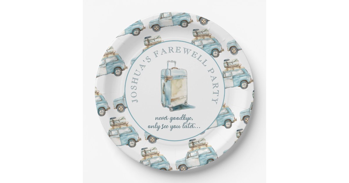 Farewell Grad Cute Car Going Away Party Paper Plates | Zazzle