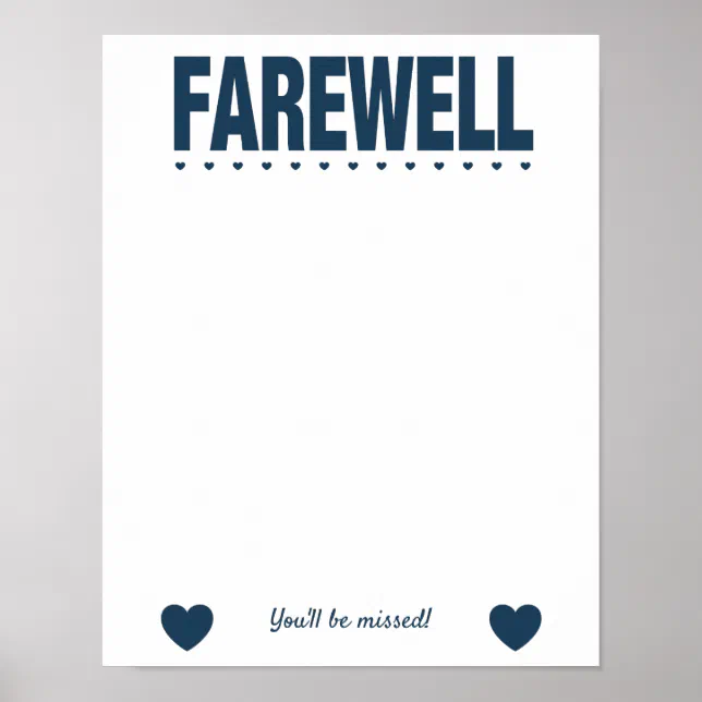 Farewell Leaving Party Guest Book Poster | Zazzle