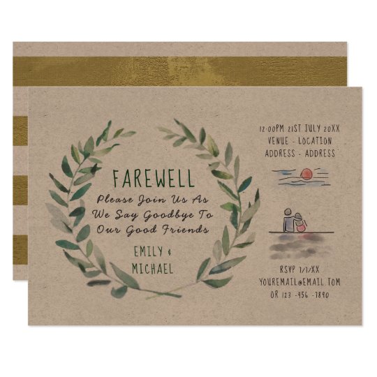 Farewell Leaving Party Invitation Kraft Rustic Art | Zazzle.com