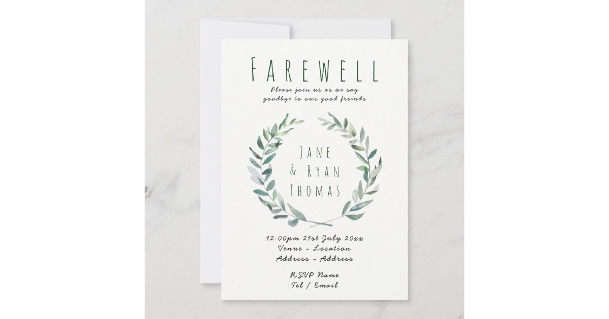 Farewell Leaving Party Invitation Rustic Leaves | Zazzle