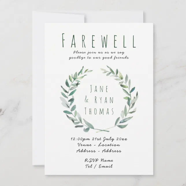 Farewell Leaving Party Invitation Rustic Leaves | Zazzle