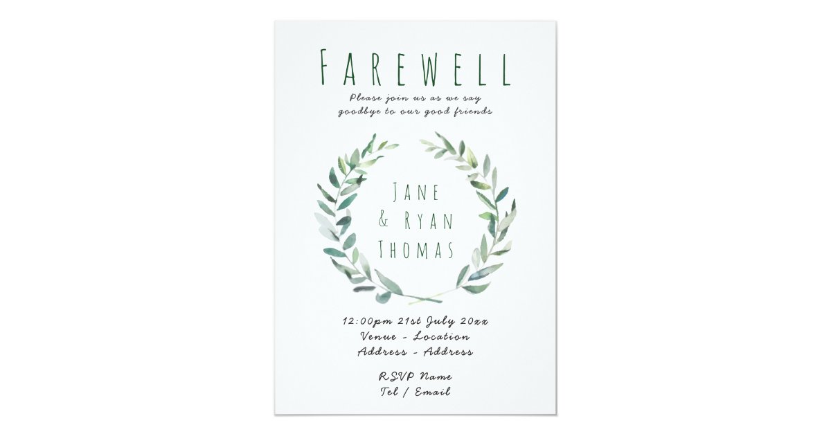 Farewell Leaving Party Invitation Rustic Leaves | Zazzle.com
