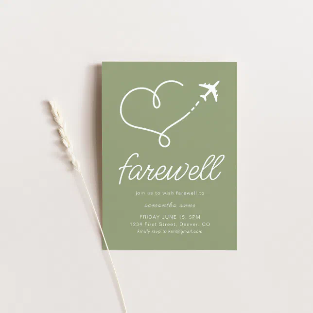 Farewell Moving Retirement Party Invite with Plane | Zazzle