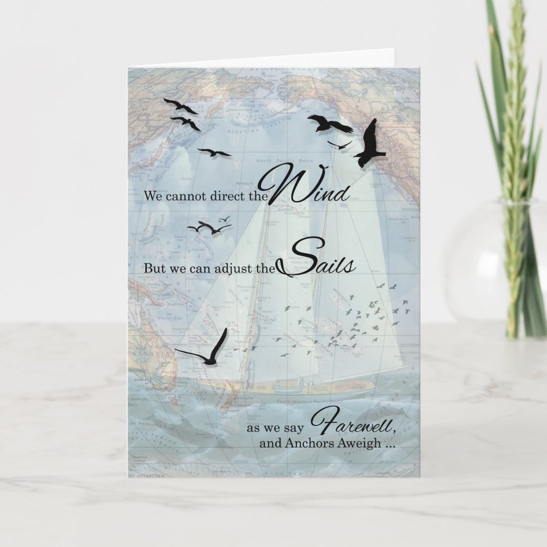Farewell - Nautical Sailing Theme Anchors Aweigh Card | Zazzle