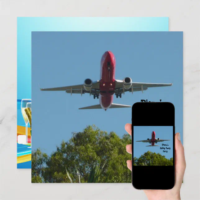 Farewell Party Invitation Plane Good Bye | Zazzle