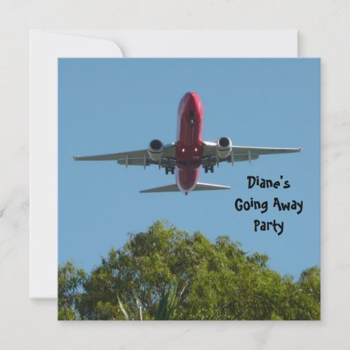 Farewell Party Invitation Plane Good Bye | Zazzle