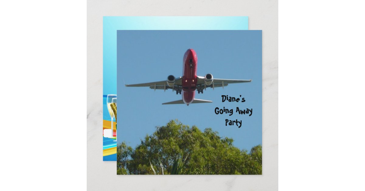 Farewell Party Invitation Plane Good Bye | Zazzle