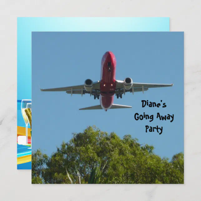 Farewell Party Invitation Plane Good Bye | Zazzle