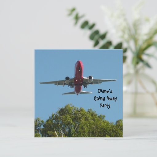 Farewell Party Invitation Plane Good Bye | Zazzle