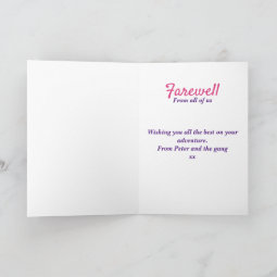 Farewell - Pink Goodbye Card | Zazzle