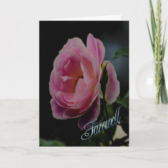 Farewell pink rose goodbye see you soon card | Zazzle.com