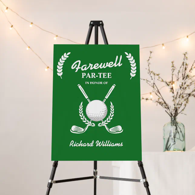 Farewell Retirement Golf Clubs Wreath Themed Party Foam Board | Zazzle