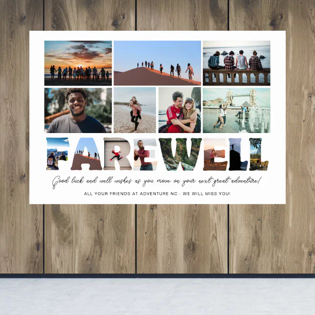 Farewell to Coworker Boss Retirement Photo Collage Poster | Zazzle