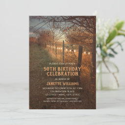 Farm 50th Birthday Invitations Rustic Country Path | Zazzle