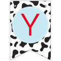 Farm animal birthday cow print bunting banner | Zazzle