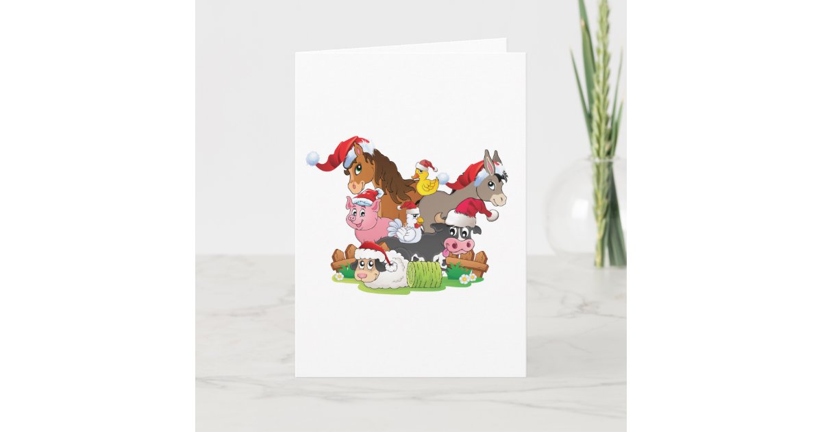 Farm Animal Christmas Holiday Card | Zazzle.com