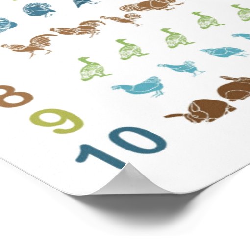 Farm Animal Counting Poster | Zazzle