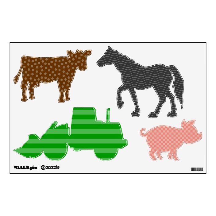 Farm Animal Shapes Wall Decal Set | Zazzle.com
