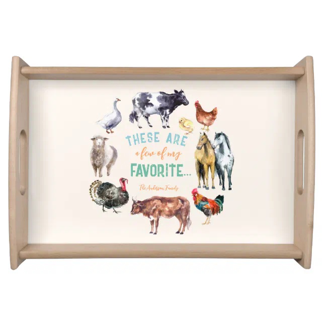 Farm animal These are a few of my watercolor Ivory Serving Tray | Zazzle