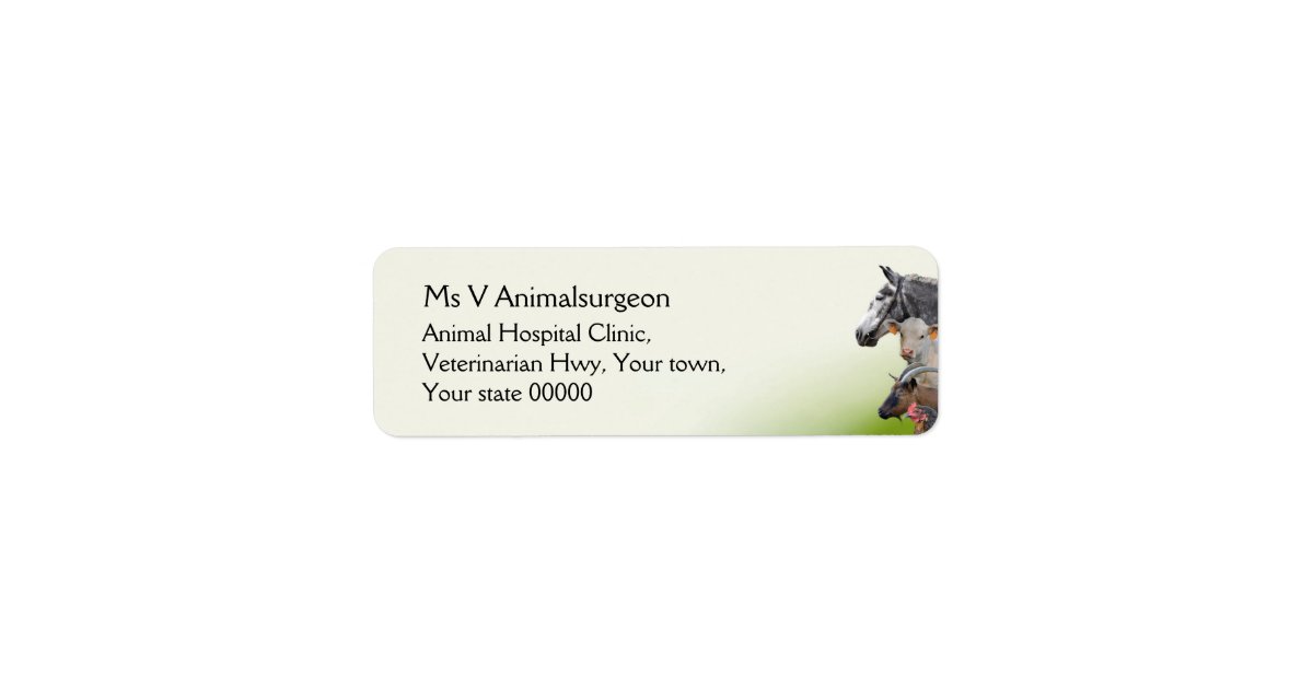 Farm animal veterinarian label | Zazzle