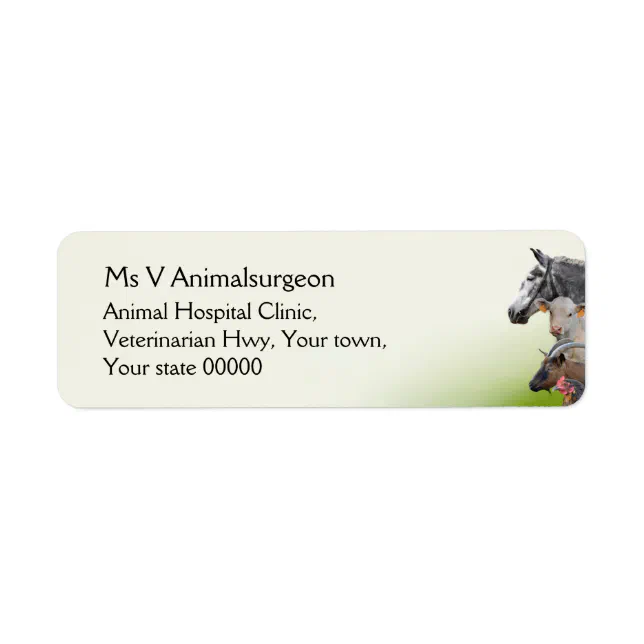 Farm animal veterinarian label | Zazzle