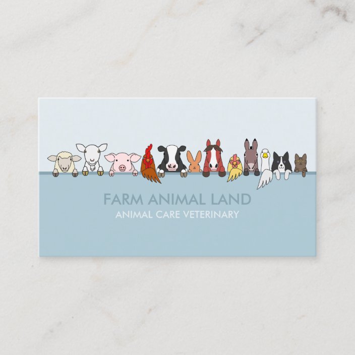 Farm Animal Veterinary Blue Business Card | Zazzle.com