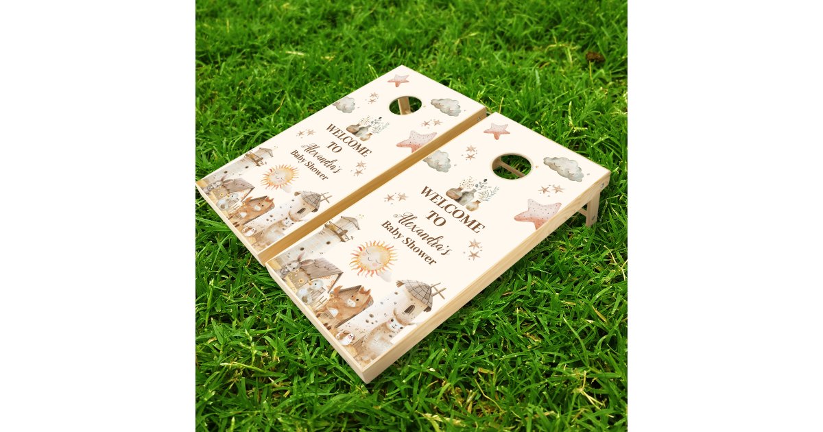 Farm Animals Baby Shower Cornhole Set | Zazzle